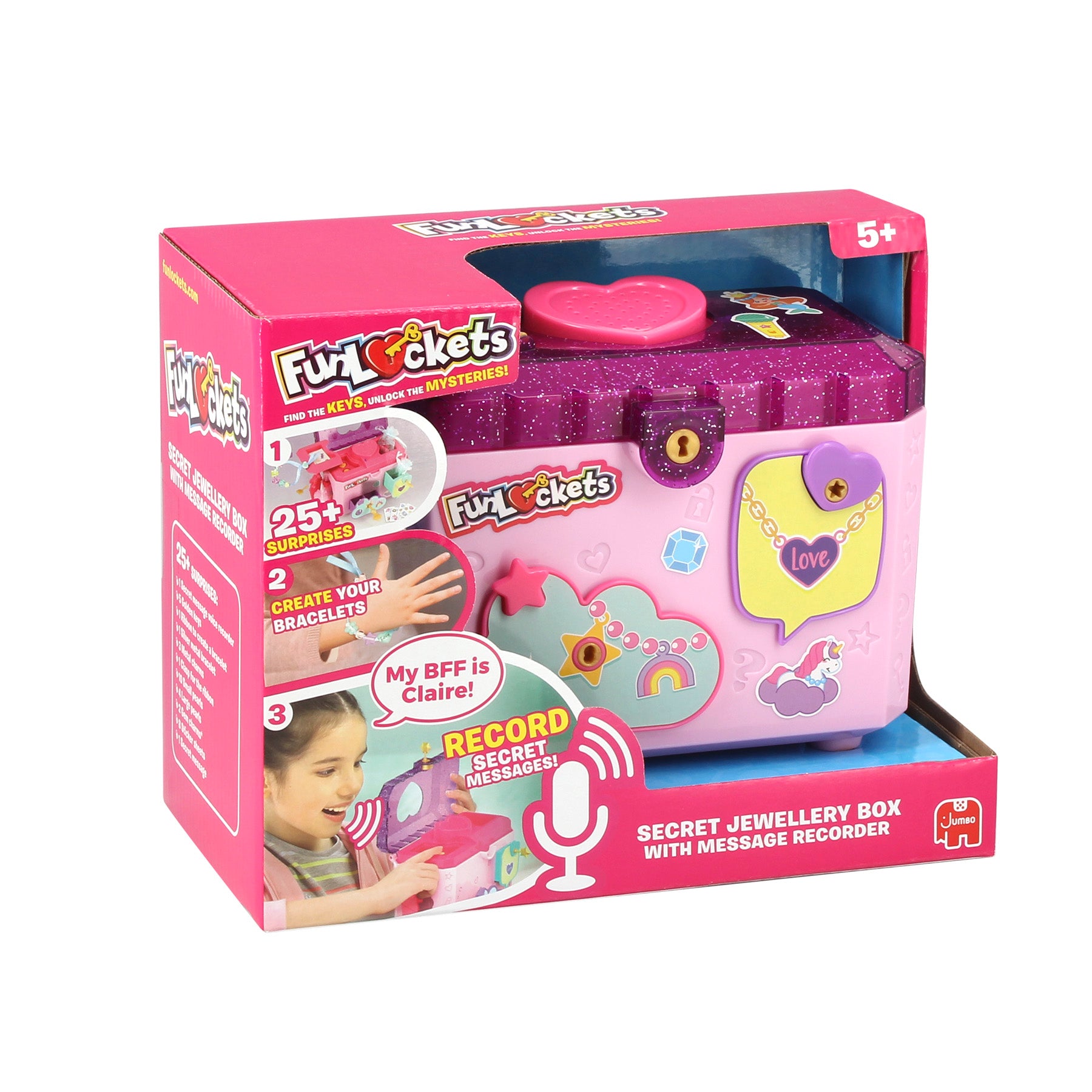 FunLockets - Secret Jewellery Box with Message Recorder UK - Jumboplay.com